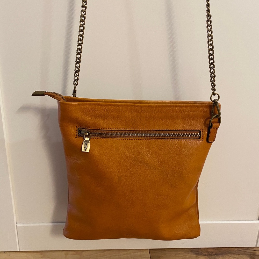 Pratesi Made In Italy Top Zip Cognac Leather Cross Bo… - Gem